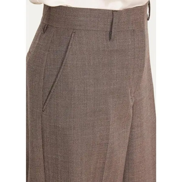 Officine Générale Pleated Virgin Wool Wide-leg Trousers