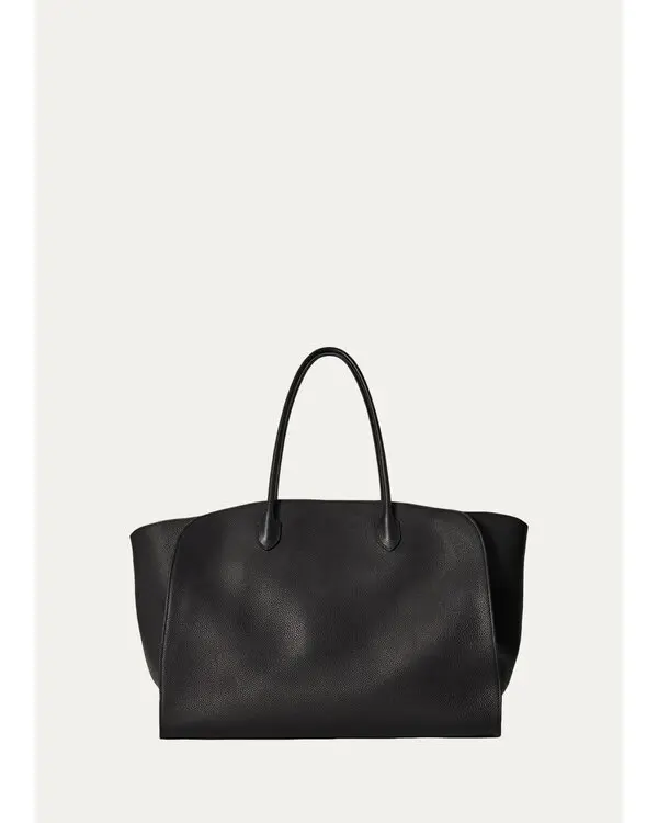 THE ROW Marlo Saddle Leather Tote Bag - Black