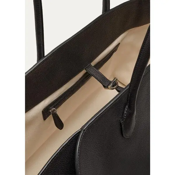 THE ROW Marlo Saddle Leather Tote Bag - Black