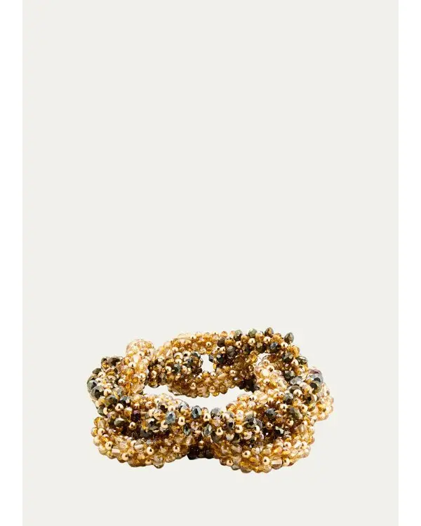 Meredith Frederick Elsa Cz And 14k Gold Faceted Link Bracelet - Multi
