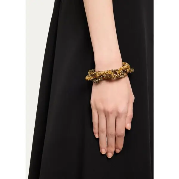 Meredith Frederick Elsa Cz And 14k Gold Faceted Link Bracelet