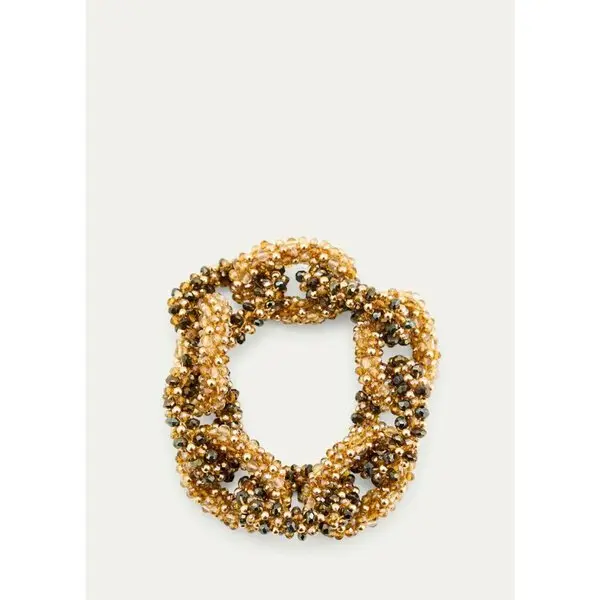 Meredith Frederick Elsa Cz And 14k Gold Faceted Link Bracelet
