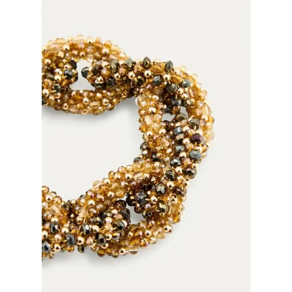 Meredith Frederick Elsa Cz And 14k Gold Faceted Link Bracelet