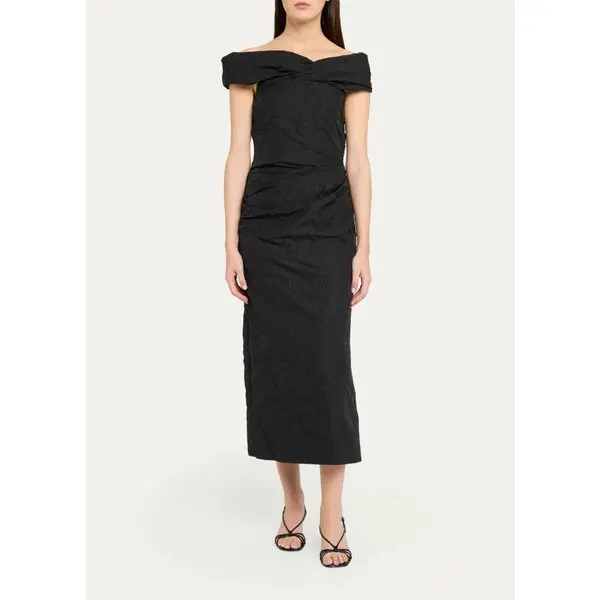 Ulla Johnson Violeta Off-shoulder Floral Jacquard Midi Dress