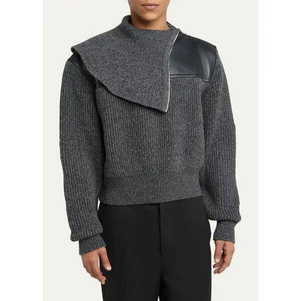 Bottega Veneta Wool And Cashmere Rib Assymetric Zip Sweater