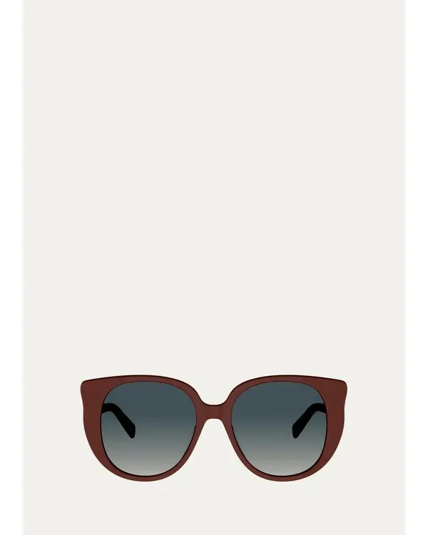 Celine Triomphe Mini 55mm Butterfly Sunglasses - Dark Red/gradient Smoke