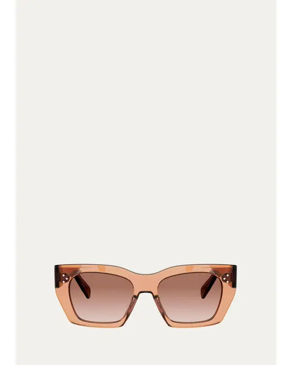 Celine 3 Dots 53mm Square Sunglasses - Orange/gradient Brown