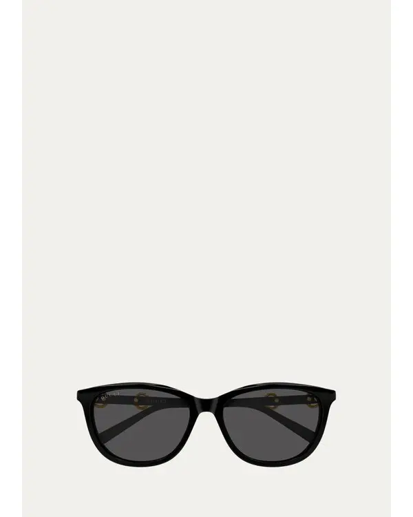Gucci Generation Horsebit 56mm Round Sunglasses - Black