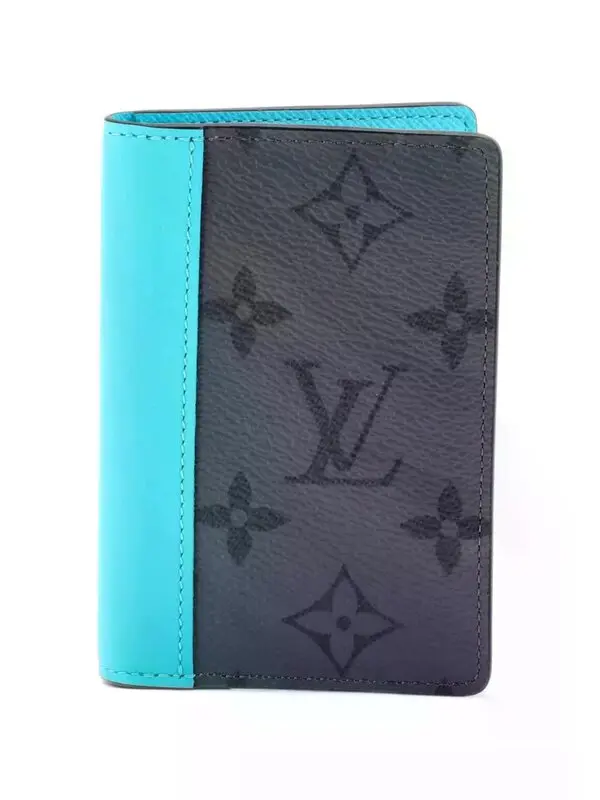 LOUIS VUITTON Pocket Organizer Monogram Eclipse And Leather Small Wallets - Blue