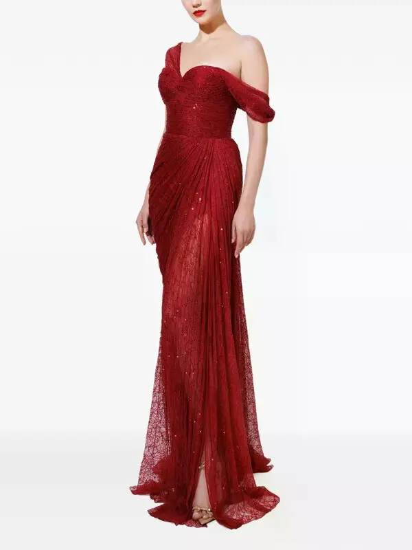 IRIS SERBAN Scarlett Sequin-embellished Draped Dress