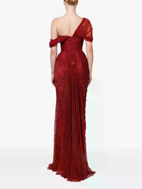 IRIS SERBAN Scarlett Sequin-embellished Draped Dress