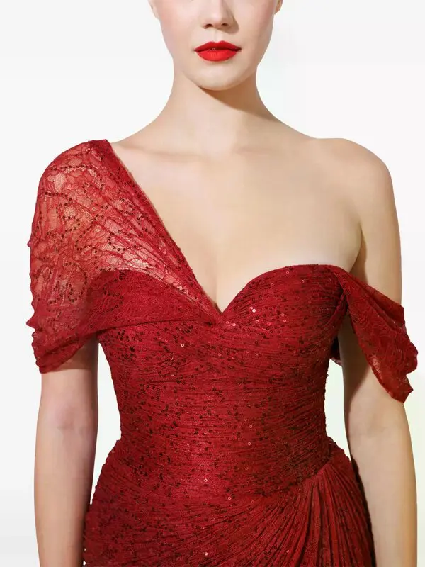IRIS SERBAN Scarlett Sequin-embellished Draped Dress