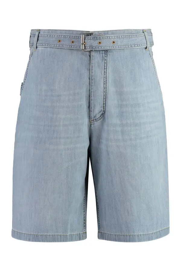 Bottega Veneta Bermuda Shorts With Coordinated Belt - Denim