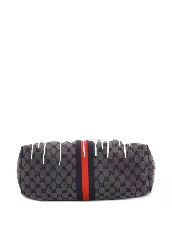 Balenciaga X Gucci The Hacker Project Graffiti Bb Canvas Medium Tote Bag - Black