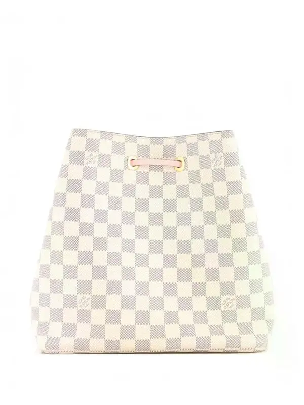 LOUIS VUITTON Neonoe Handbag Damier With Leather Mm Bucket Bag - Pink