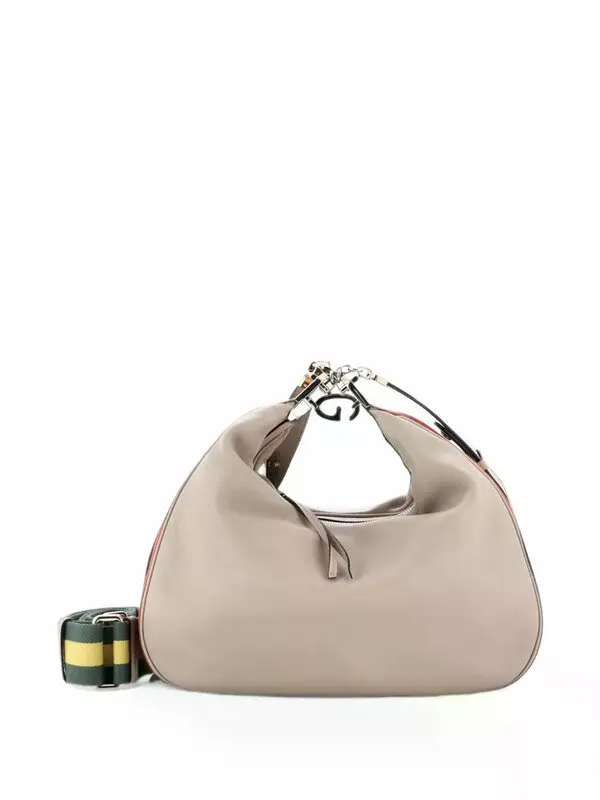 Gucci Attache Shoulder Bag Leather Large Hobo Bag