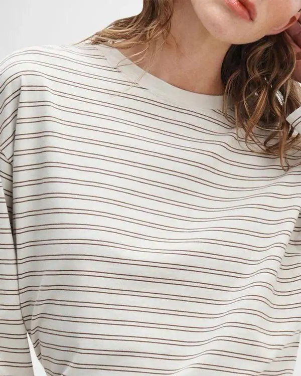 Rag & Bone Kelly Striped Long-sleeve Tee - Copper Multi