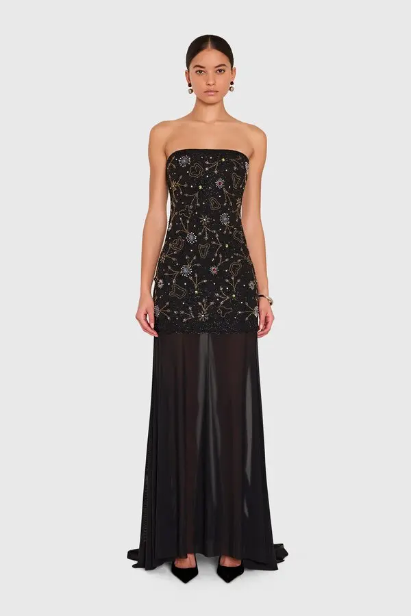 Amanda Uprichard Leo Dress In Sequin - Black
