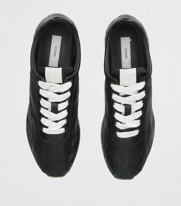 TOTEME Nappa Leather Flex Sneakers - Black