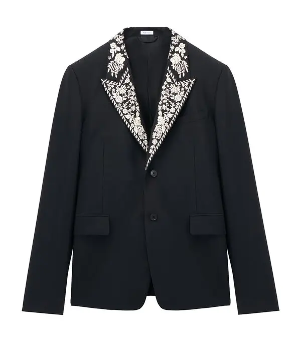 Alexander McQueen Wool-mohair Embroidered Blazer
