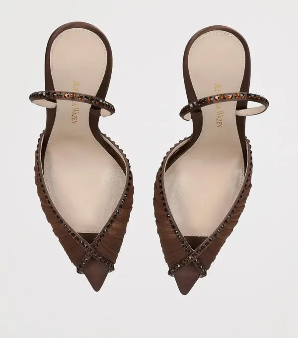 ANDREA WAZEN Rhinestone-embellished Katy Slingback Pumps 105