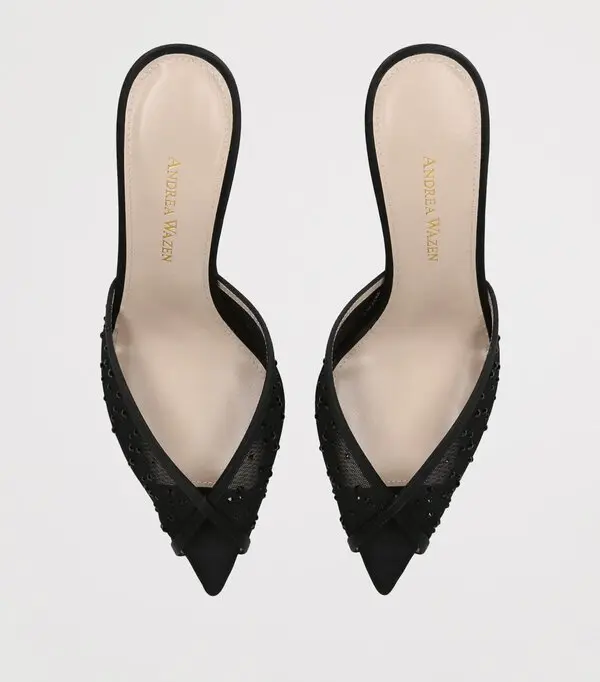 ANDREA WAZEN Mesh Katy Glitz Mules 75