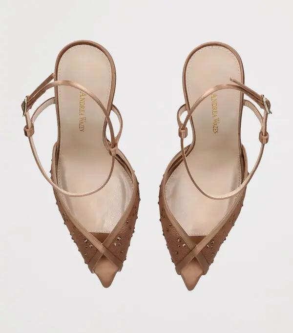 ANDREA WAZEN Mesh Katy Glitz Pumps 105