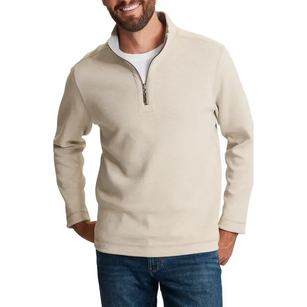 Tommy Bahama Crimson Cove Reversible Quarter Zip Sweater - Cobblestone