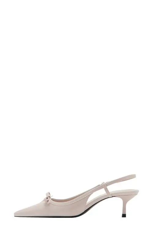 Mango Faux Leather Pointed Toe Slingback Pump - Ecru