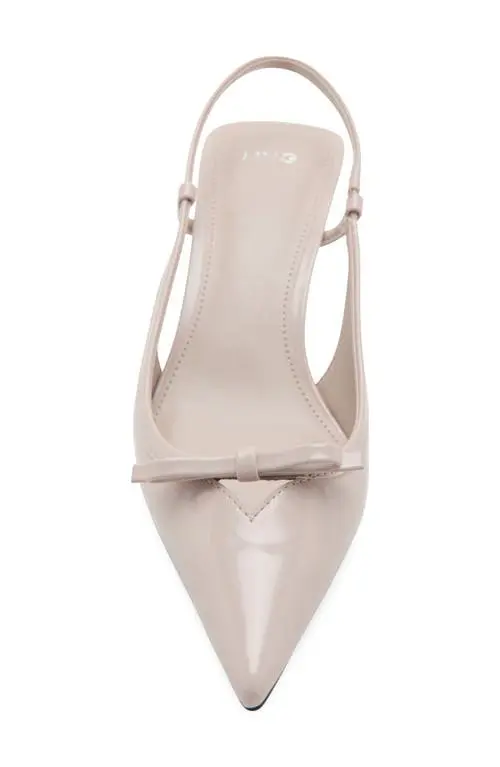 Mango Faux Leather Pointed Toe Slingback Pump - Ecru