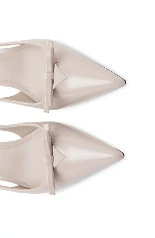 Mango Faux Leather Pointed Toe Slingback Pump - Ecru