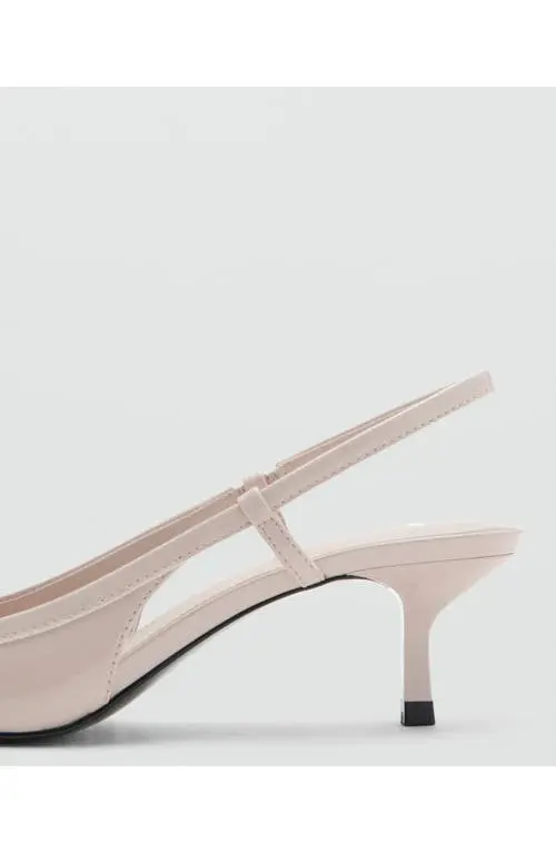 Mango Faux Leather Pointed Toe Slingback Pump - Ecru