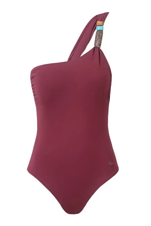 AYJE Cappadocia One-shoulder Swimsuit - Bordeaux