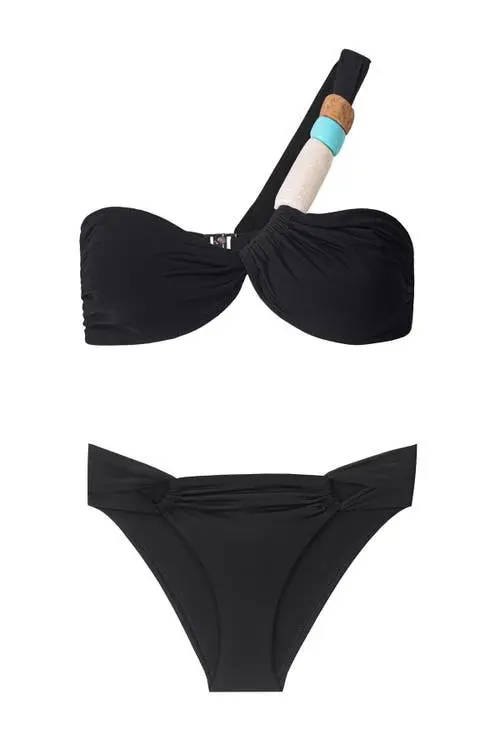 AYJE Cappadocia Bandeau Top/slip Bottom - Black
