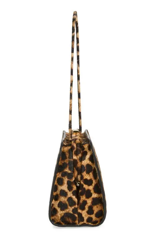 LOEFFLER RANDALL Zella Genuine Calf Hair Frame Clutch - Brushed Leopard