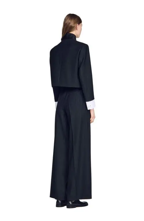 Sandro Short Jacket With Standing Collar