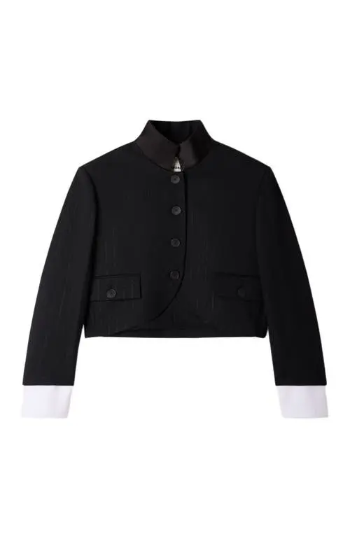 Sandro Short Jacket With Standing Collar