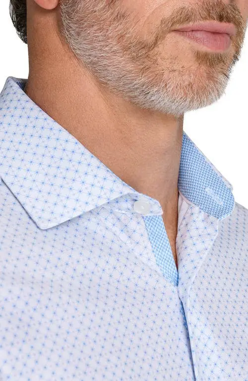 W.R.K Slim Fit Starlink Performance Dress Shirt - White/blue