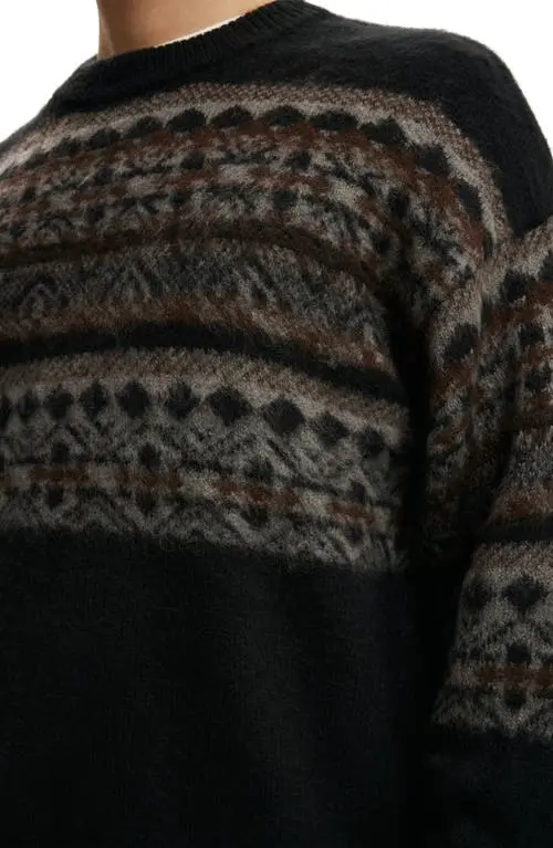 COTTON ON Super Soft Boxy Sweater - Black Pattern Panel