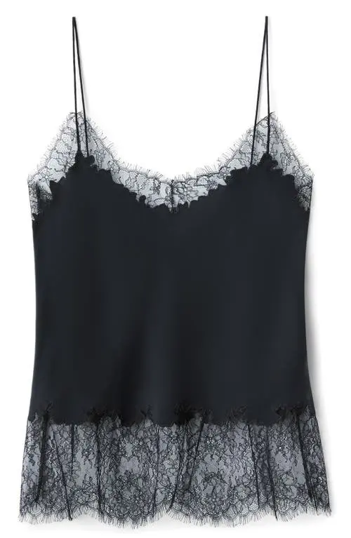 Lafayette 148 New York Silk Camisole With Lace Detail