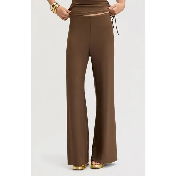 Sam Edelman Matte Jersey Straight Leg Pants - Walnut