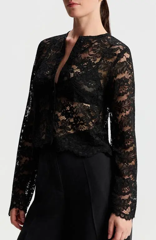 Ronen Chen Klil Lace Cropped Cardigan