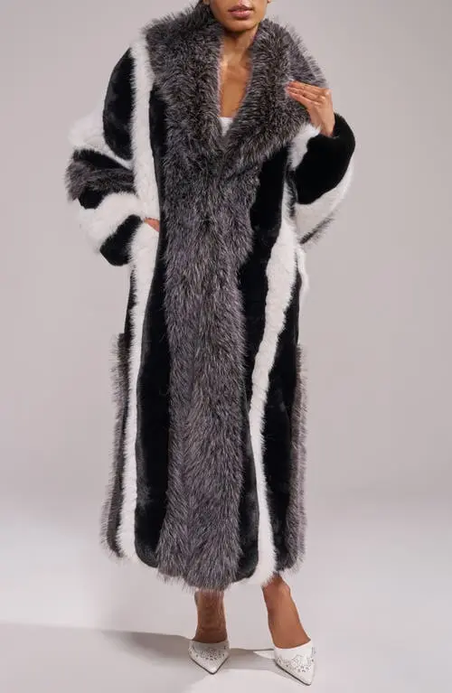 AZALEA WANG Moonstone Faux Fur Coat - Grey Multi