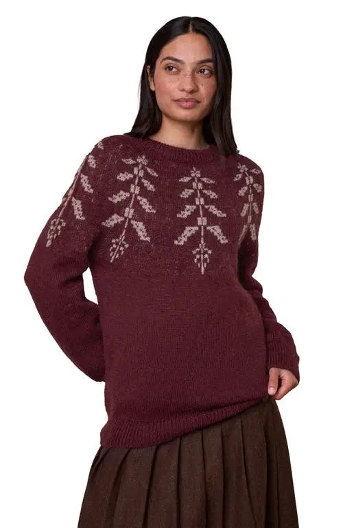 CELTIC & CO. British Wool Botanical Fair Isle Jumper - Damson