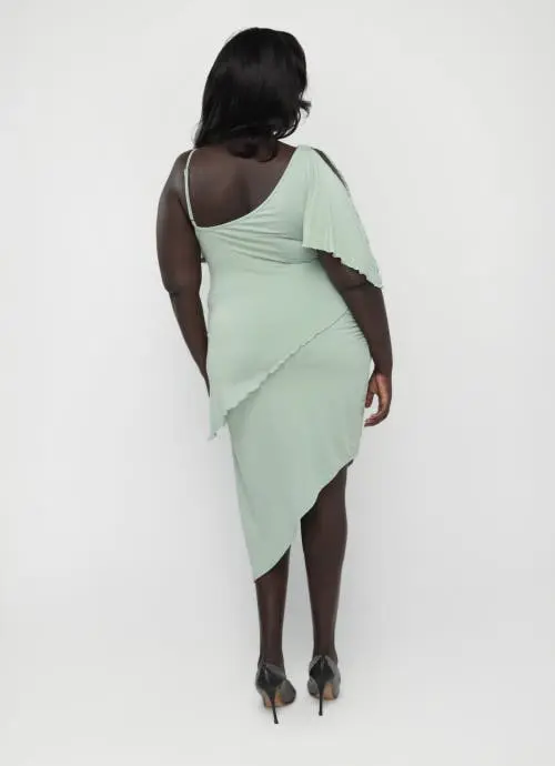 TYLER MCGILLIVARY Eris Asymmetric Cowl Neck Draped Cowl Tank