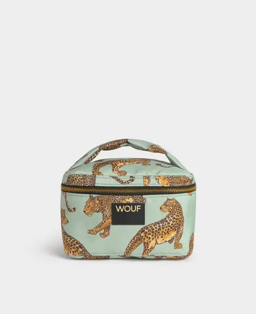 WOUF Leopard Vanity Bag - Emerald Leopard