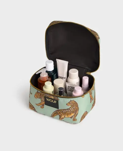 WOUF Leopard Vanity Bag - Emerald Leopard