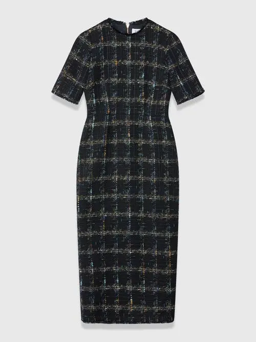 The Fold Riva Tweed Midi Dress