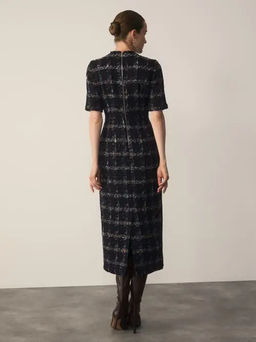 The Fold Riva Tweed Midi Dress