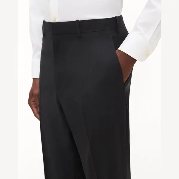 Theory Modern Trouser In Stretch Wool - Deep Black